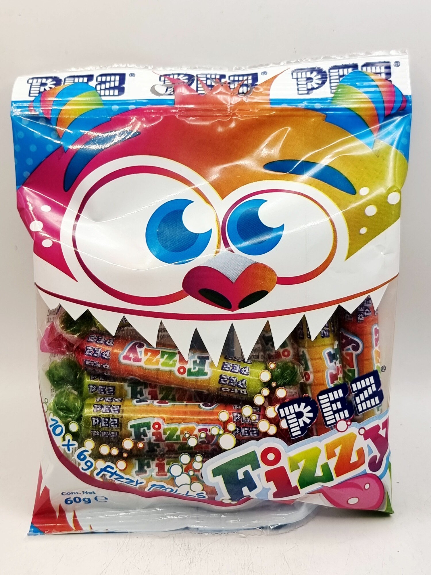 Конфеты Pez Fizzy Rolls с фруктовым вкусом 60 грамм (Австрия)