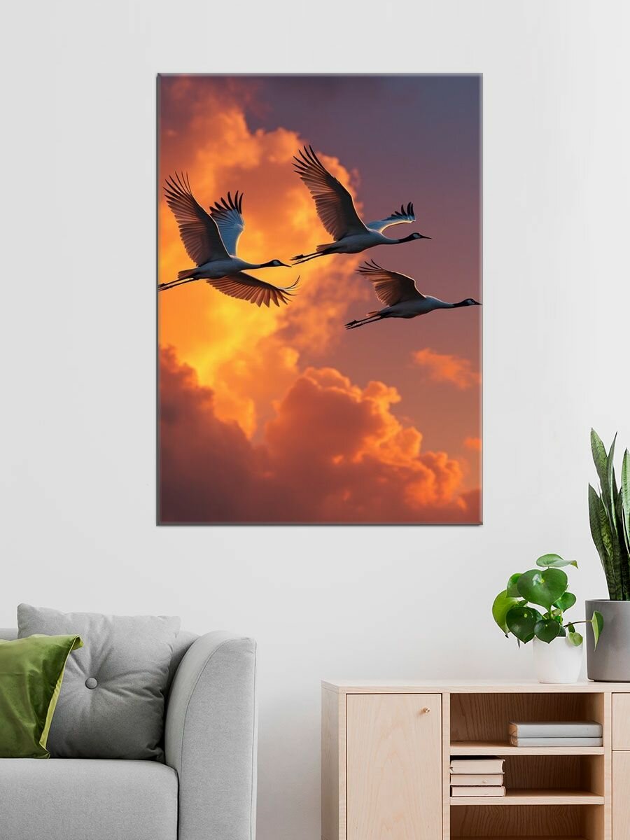 Картина на стену "Журавли", 50х70 см