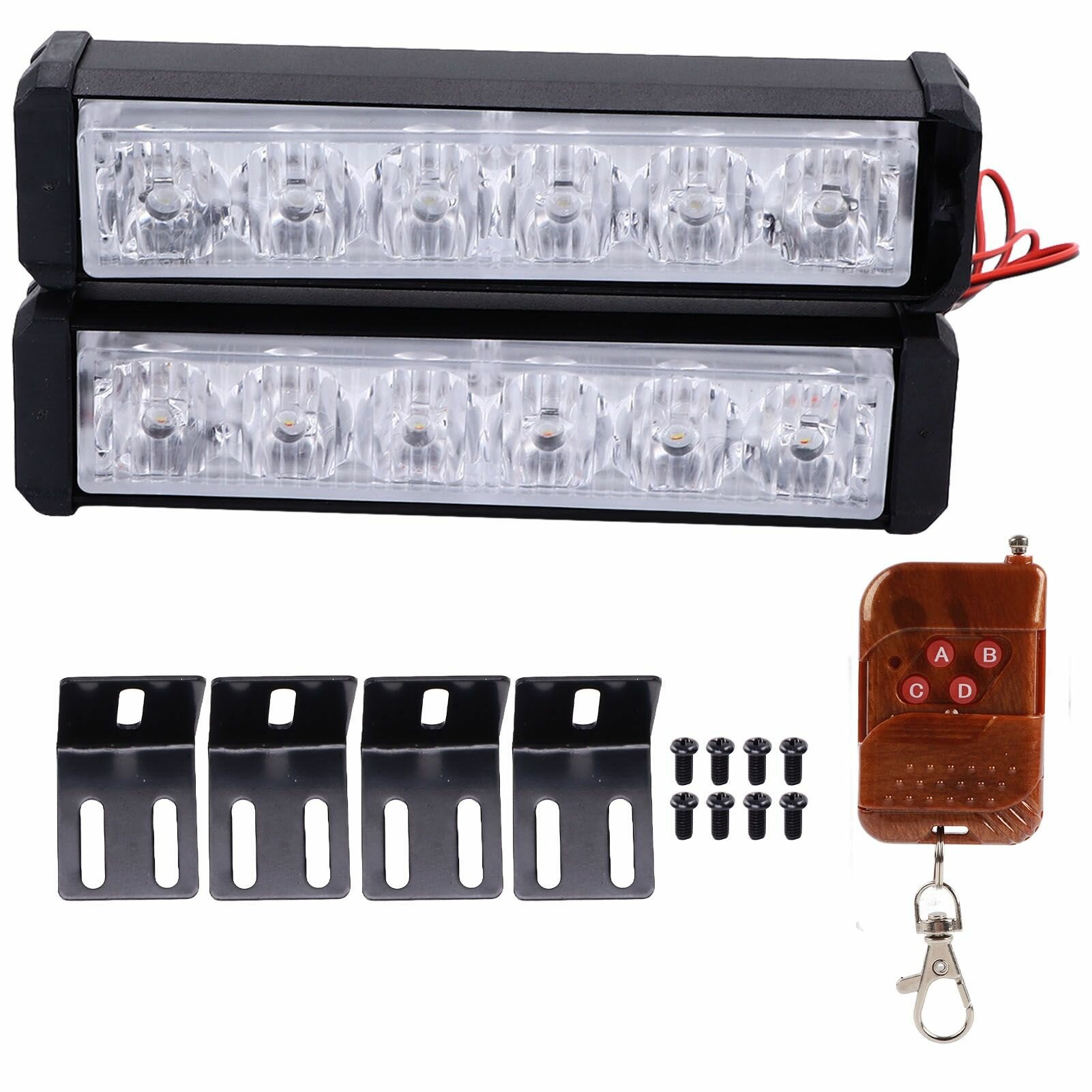 2 COB стробоскопа с 6 светодиодами (красный/синий/белый) 12-24V для транспорта