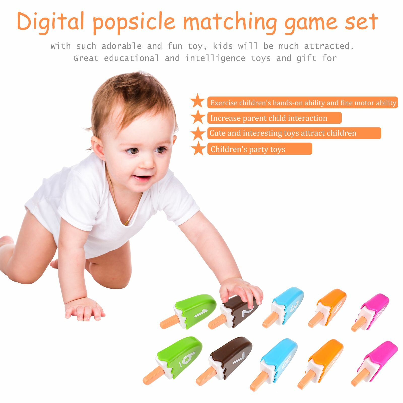 Игровой набор с числовыми палочками, габариты 11x5.5 см, стимулирует логическое мышление