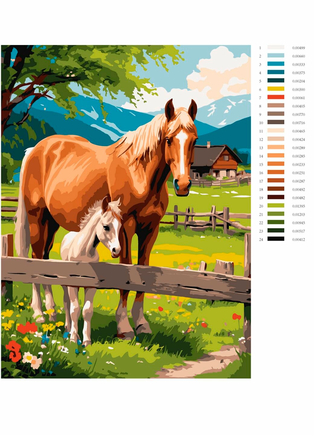 Картина по номерам 30x40 см Лето в деревне 2