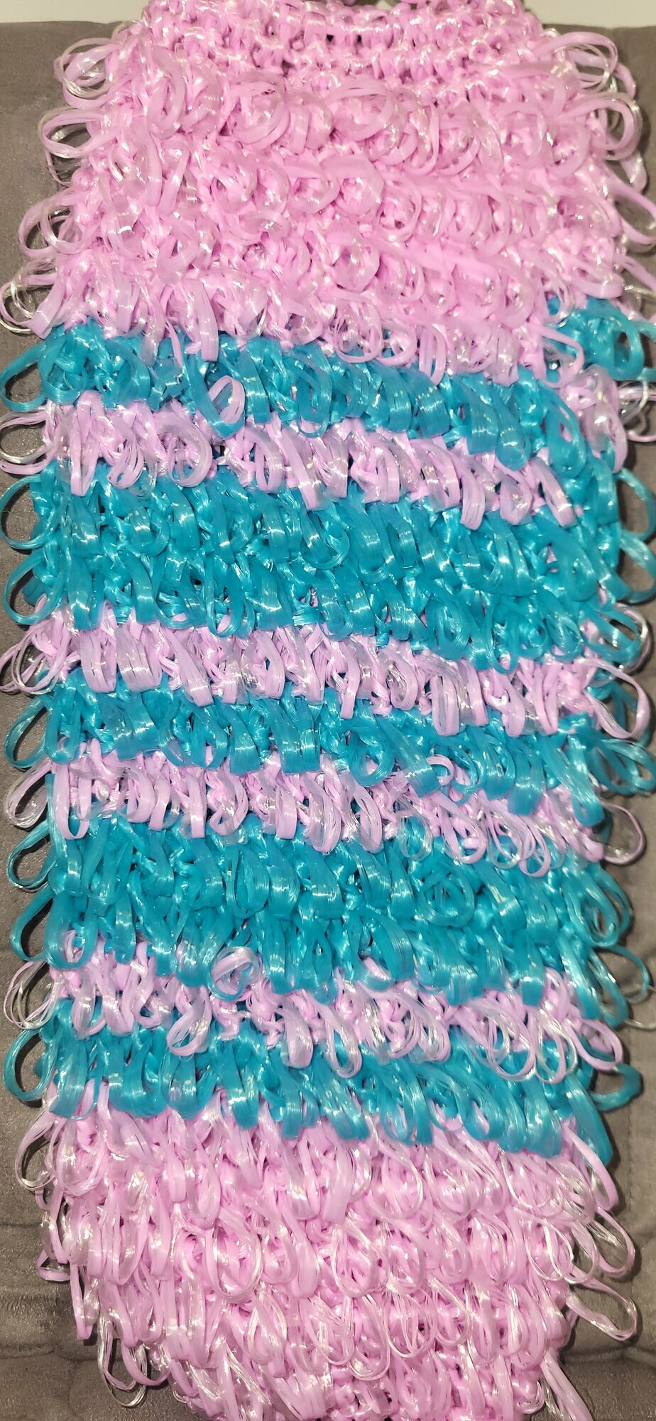 Мочалка для тела с ручками, ручная вязка, массажная, тонизирующая, 35см, с ручками 75см