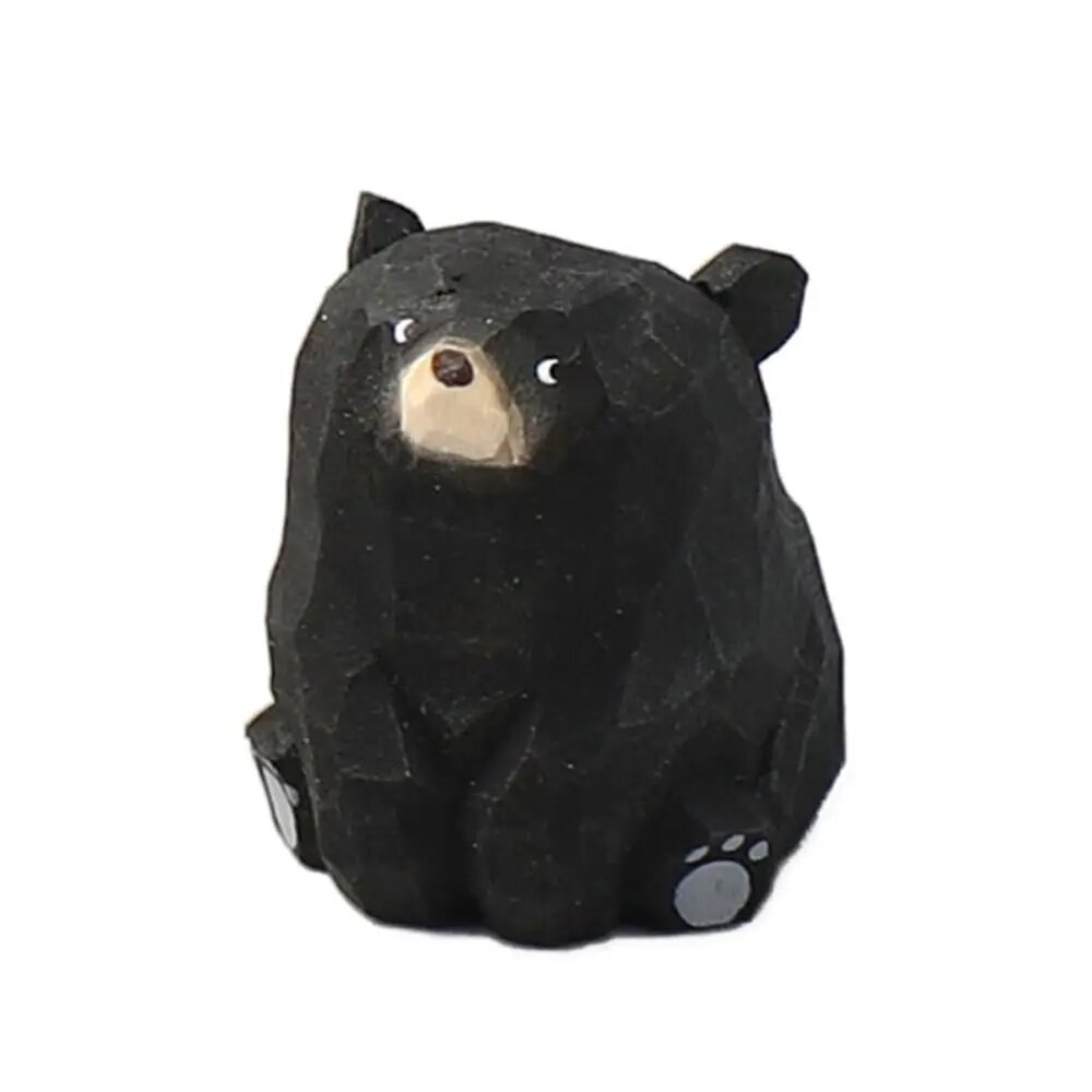 Деревянный медведь черный, bear 3