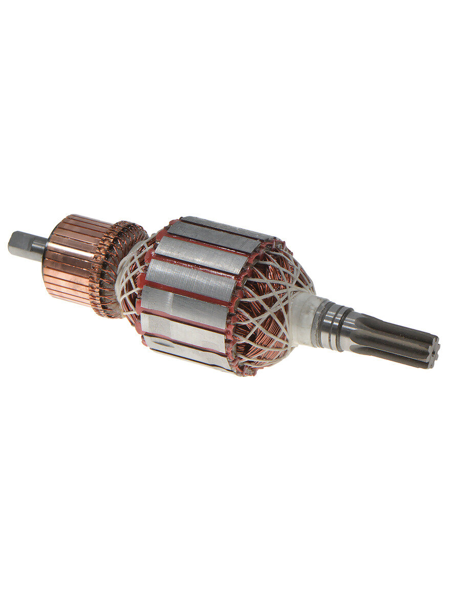 Ротор (Якорь) (L-181 мм, D-54 мм, 8 зубов, прямо) 220-240 для молотка отбойного ELITECH М 1629Э HD (E2205.007.00)