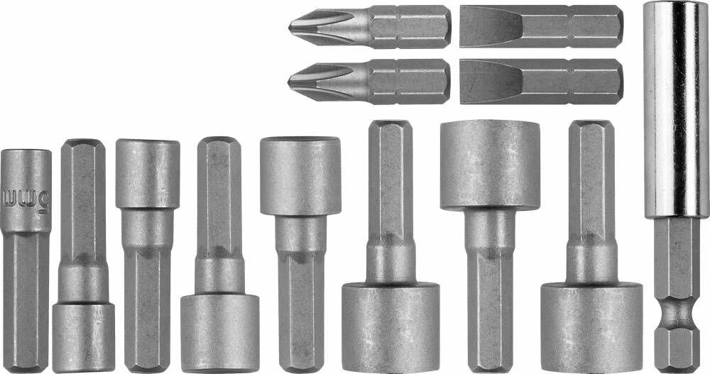 Набор бит и головок STAYER Professional, торцевые, длина 25 мм, 13 шт