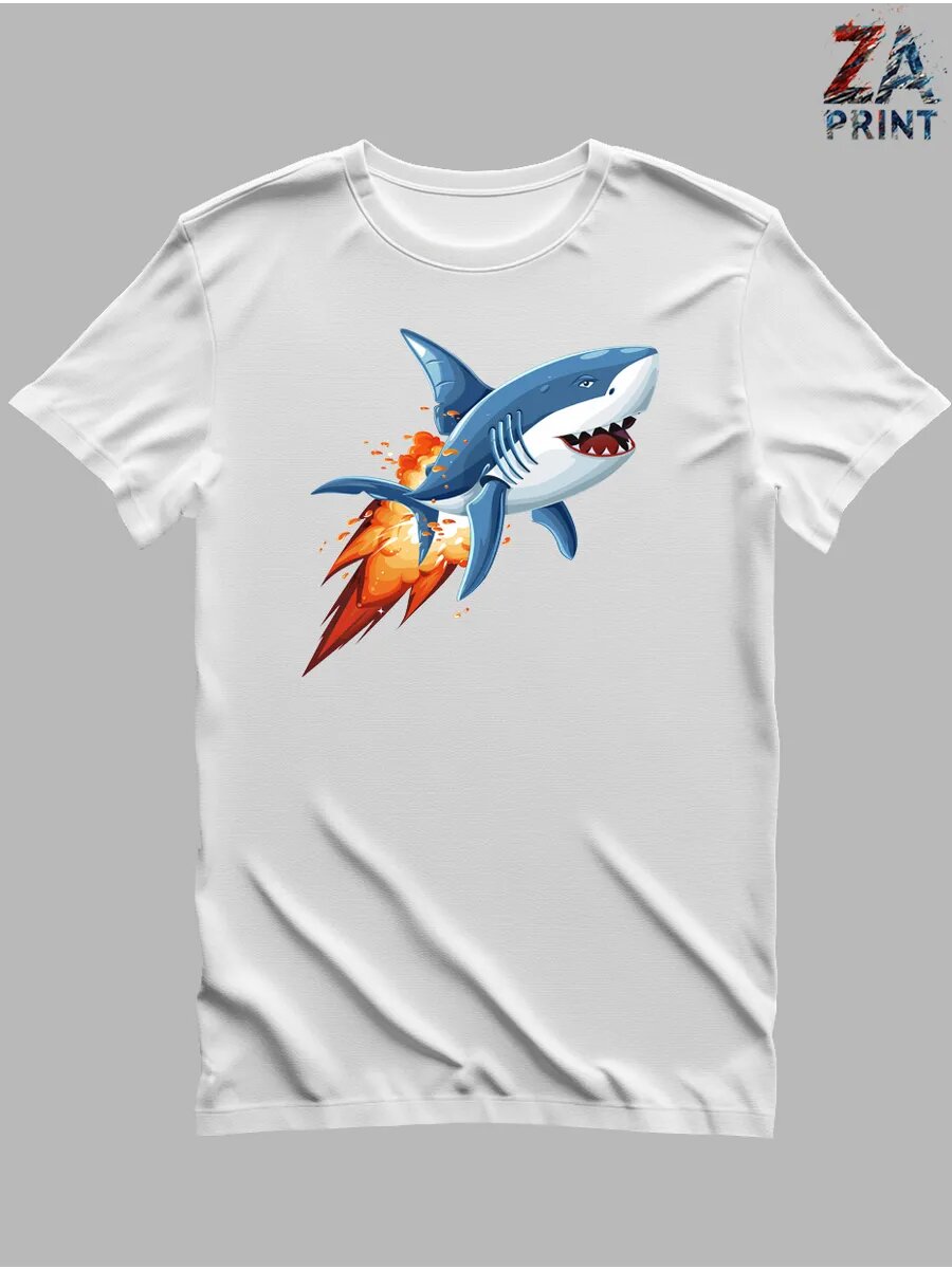 Футболка акула ракета