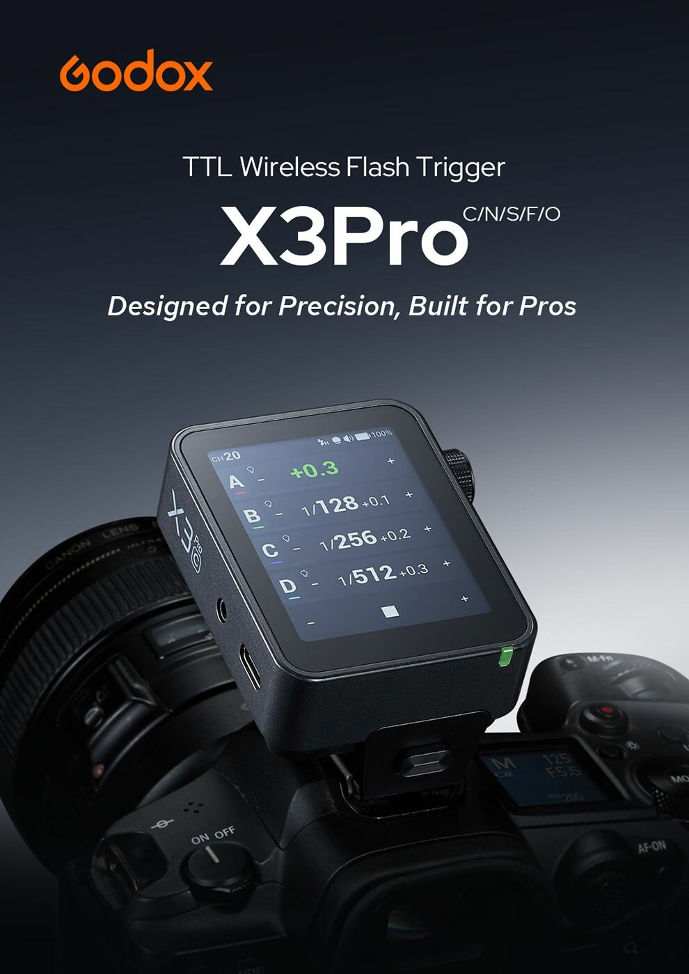 Godox X3PRO-O 2,4 дюйма TTL HSS 2,4G беспроводной вспышки триггер OLED сенсорный экран передатчик для Olympus