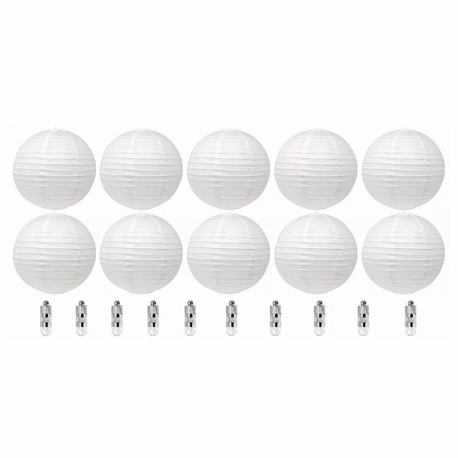 Китайский белый бумажный фонарь, декоративные круглые бумажные фонарики с 10 светодиодными лампочками для свадебной вечеринки, декора для рождественской вечеринки