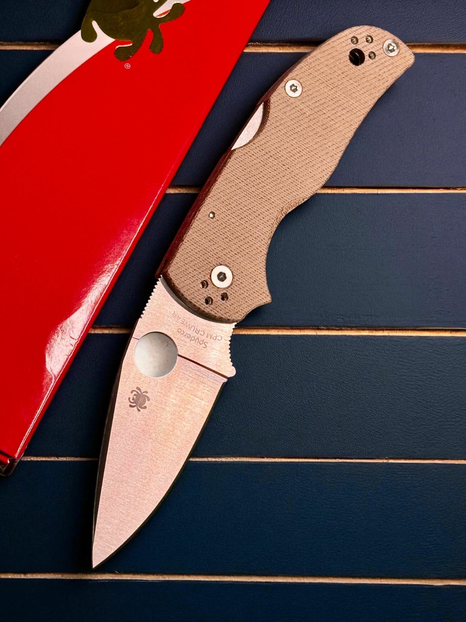 Нож складной Spyderco SC41MPCW5 Native 5, CruWear Blade, Canvas Micarta Handle