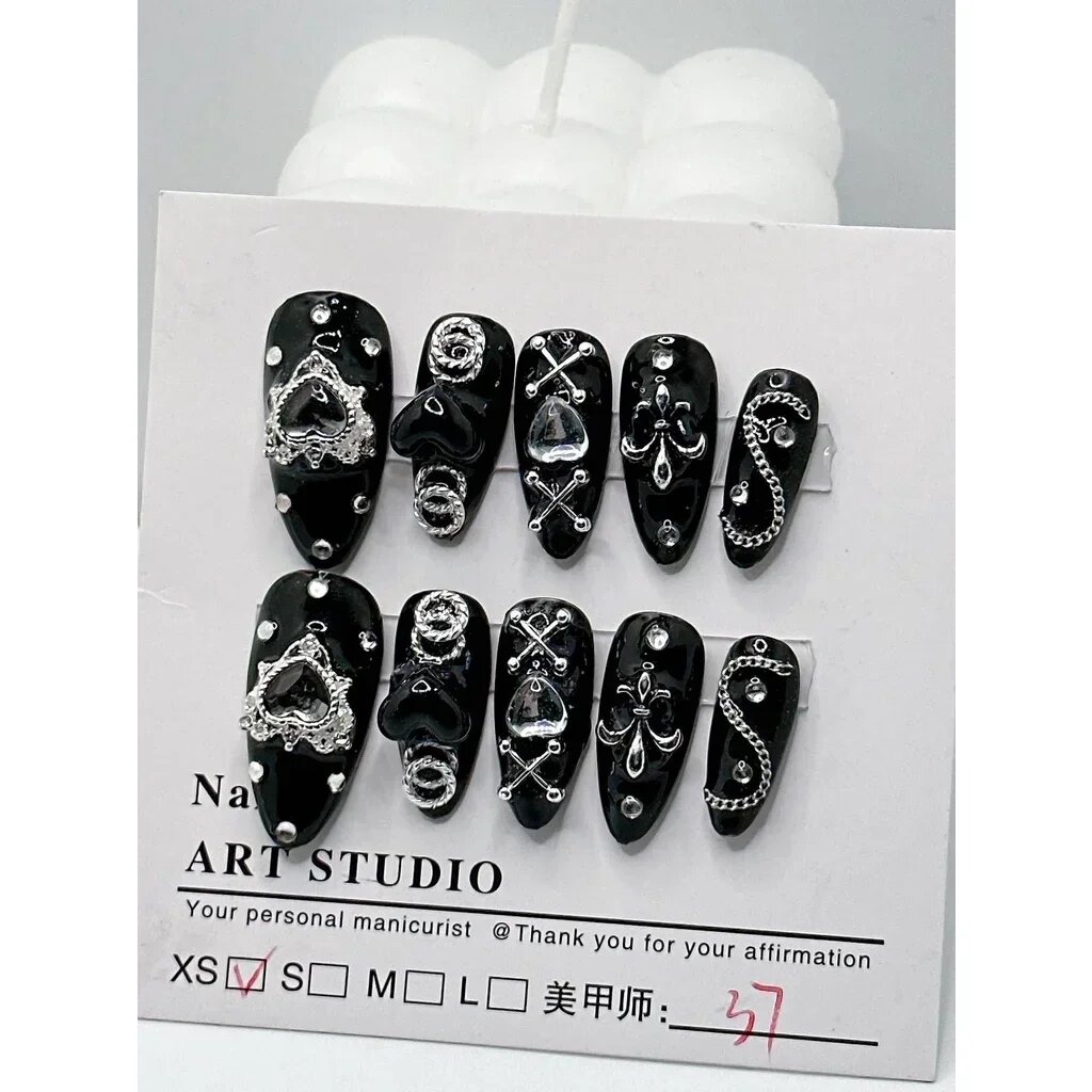 Накладные ногти Dark Mine черные, Color: black-S