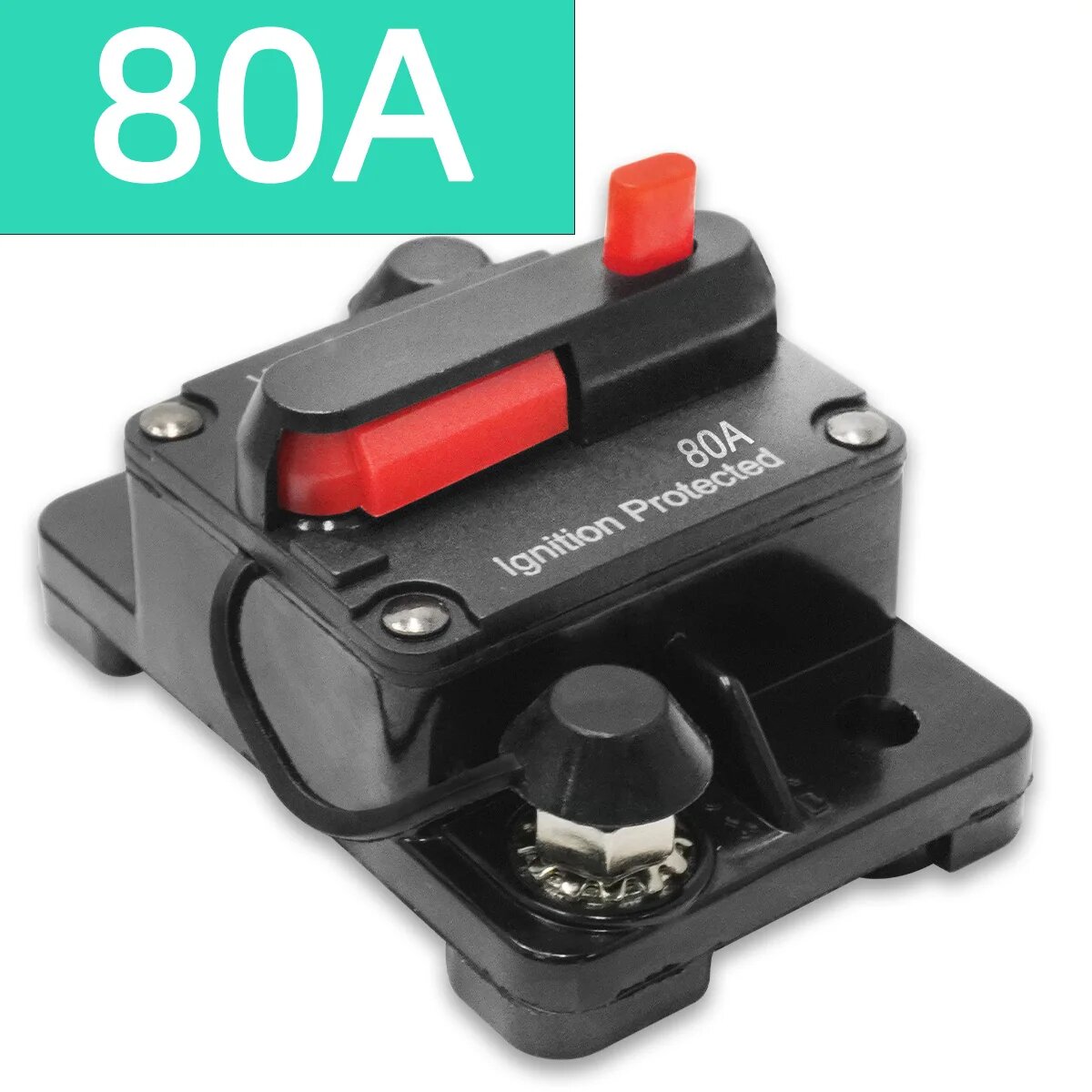 Автоматический предохранитель, предохранитель 30-300 A Amp, автоматический предохранитель с ручным сбросом, предохранитель для автомобиля, лодки, стерео, аудио предохранитель, 80A