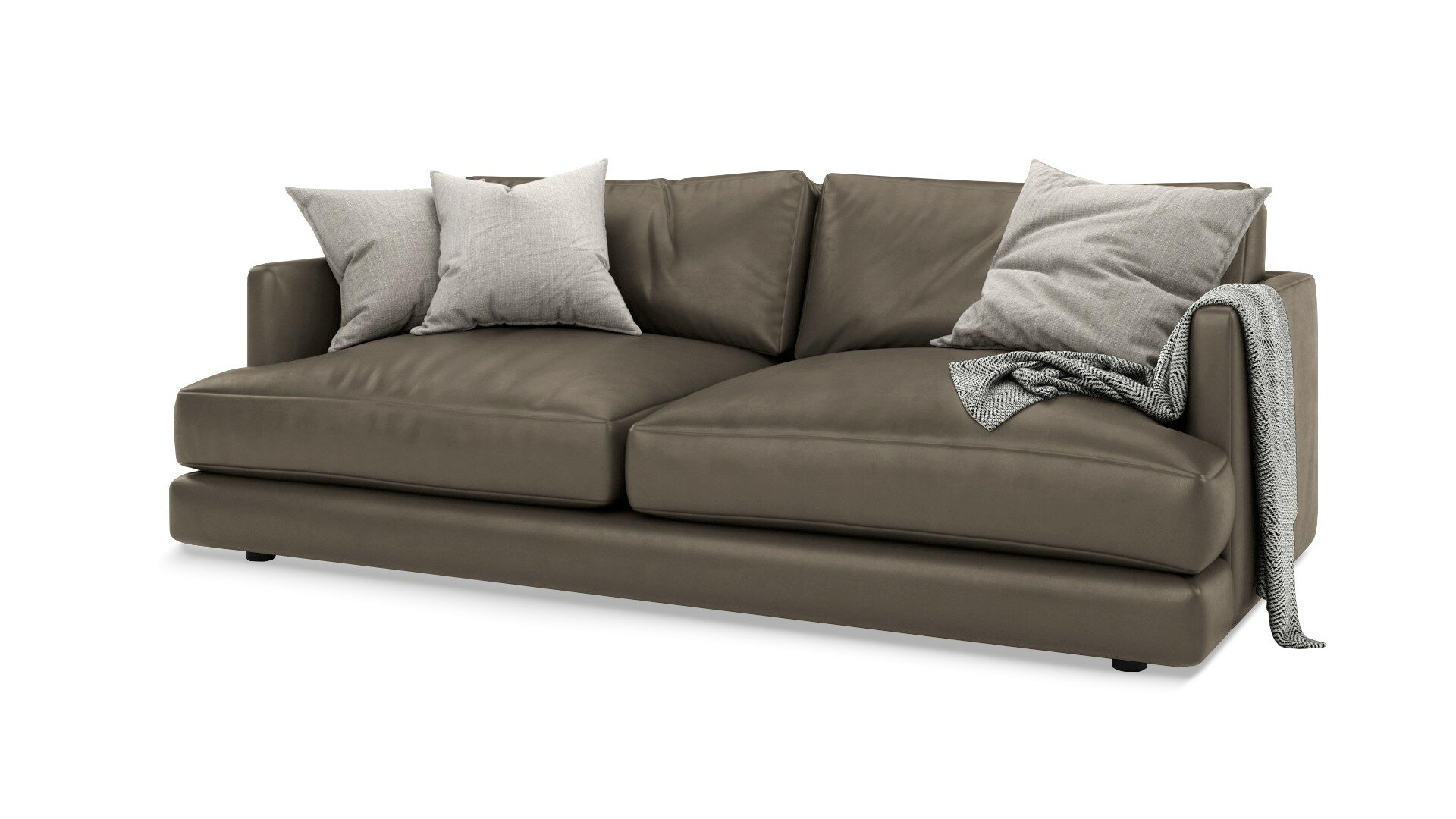 Диван Ибица Madras Grey NEW 215x116x93 см, бежевый Натуральная кожа, еврокнижка GOODFORM