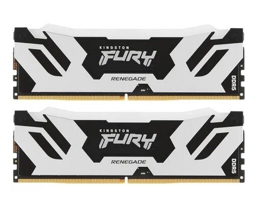 Оперативная память Kingston Fury Renegade, DDR5, 96Gb (2x48Gb), 6000MHz, CL32, DIMM, с радиаторами, cеребристый/черный