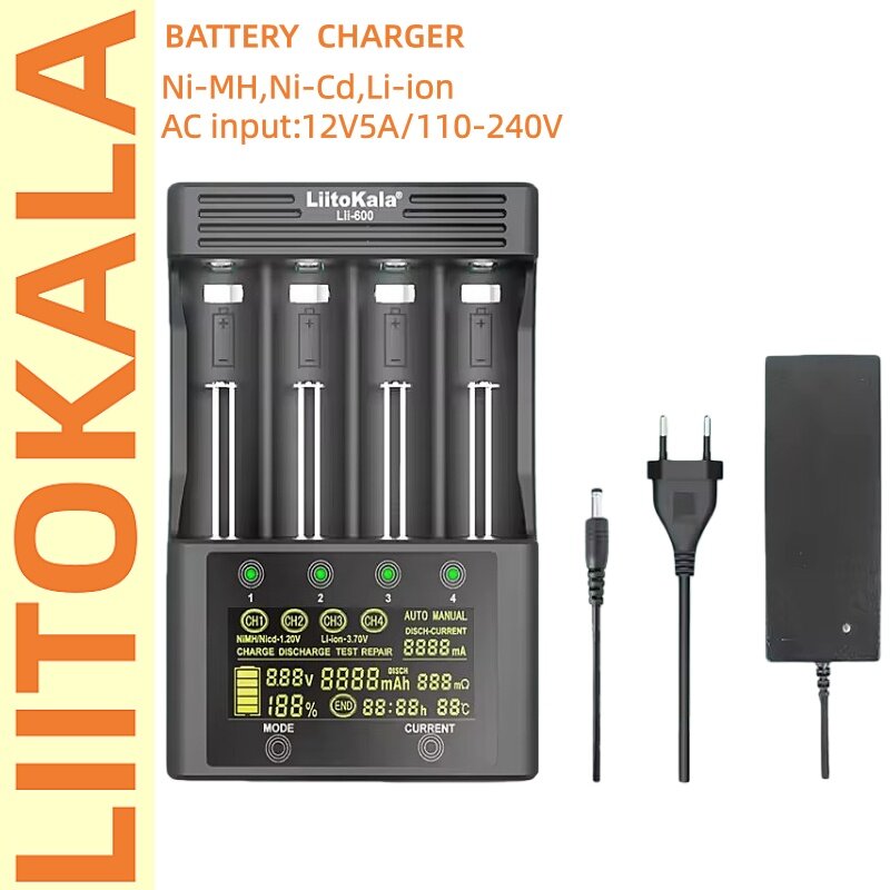 Зарядное устройство LiitoKala Lii-600, для аккумуляторов 26650/22650 и других