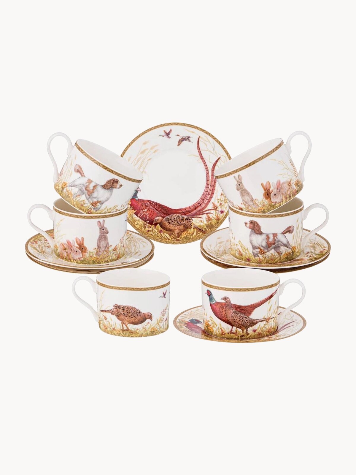 Чайный набор Lefard "Охота", набор на 6 персон, 12 предметов, фарфоровый, 300 мл, чайная пара