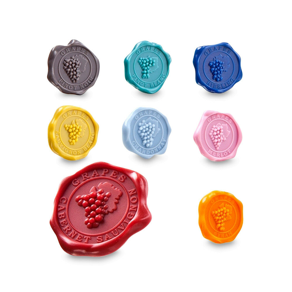 Набор из 8 маркеров для бокалов «Классика», размер: 3 х 3,2 см, материал: силикон 1886461