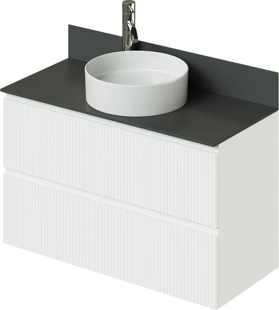 Тумба под раковину со столешницей Itana Kate 100 подвесная, бланж