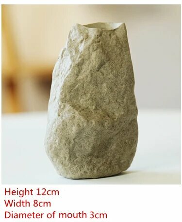 Керамическая ваза-камень белая/черная