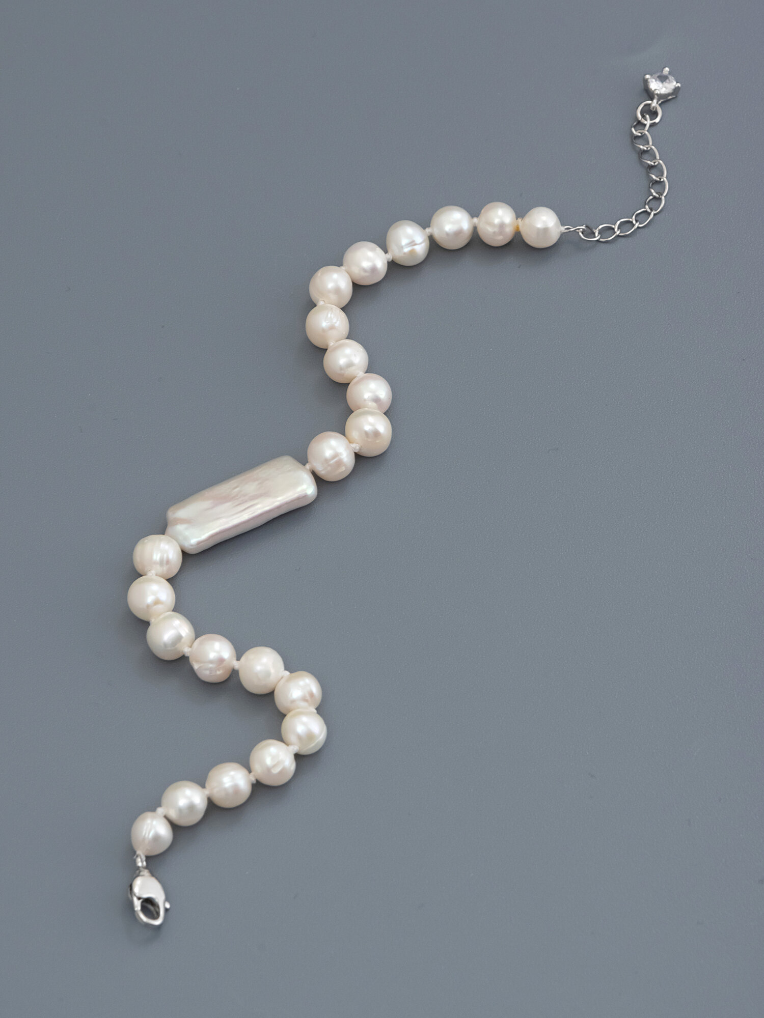 Браслет, жемчуг пресноводный культивированный
