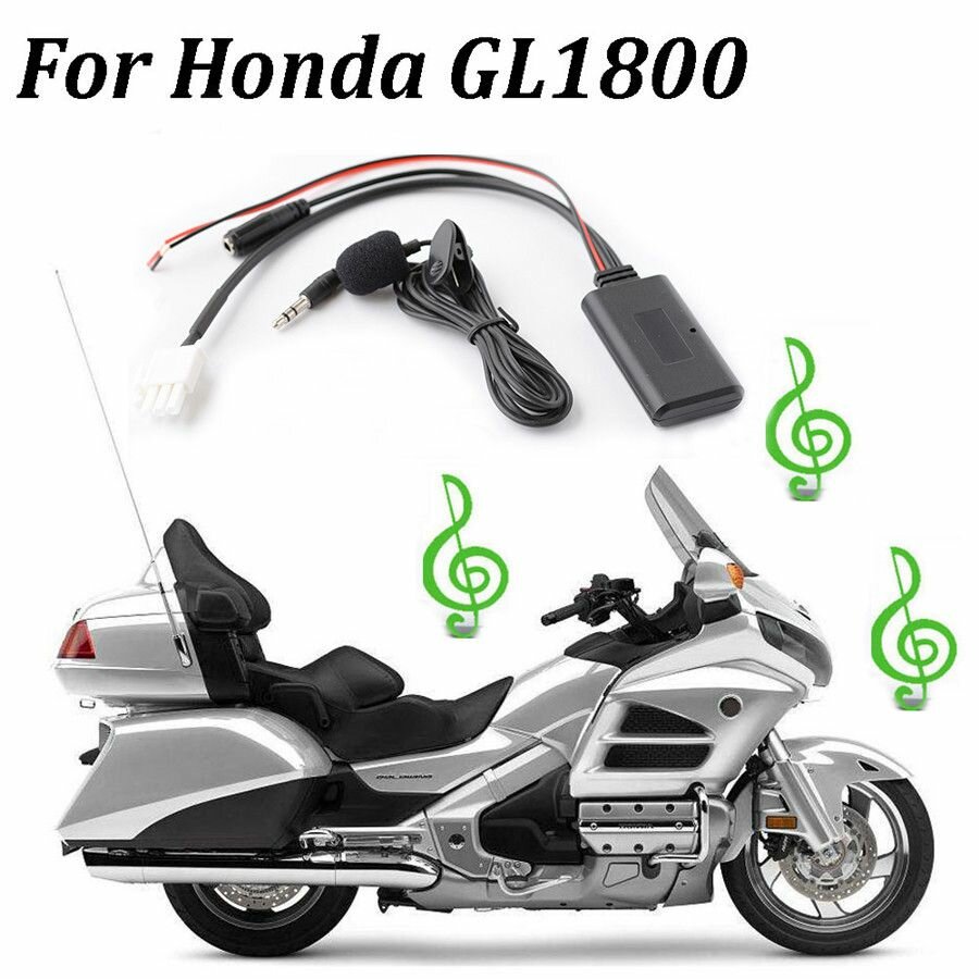 Беспроводной аудиоадаптер Bluetooth AUX-кабель + микрофон для Honda Goldwing GL1800