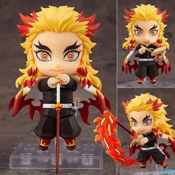 Фигурка Клинок рассекающий демонов Кёджуро Ренгоку / Demon Slayer Kyoujurou Rengoku Нендороид (10см) 1541