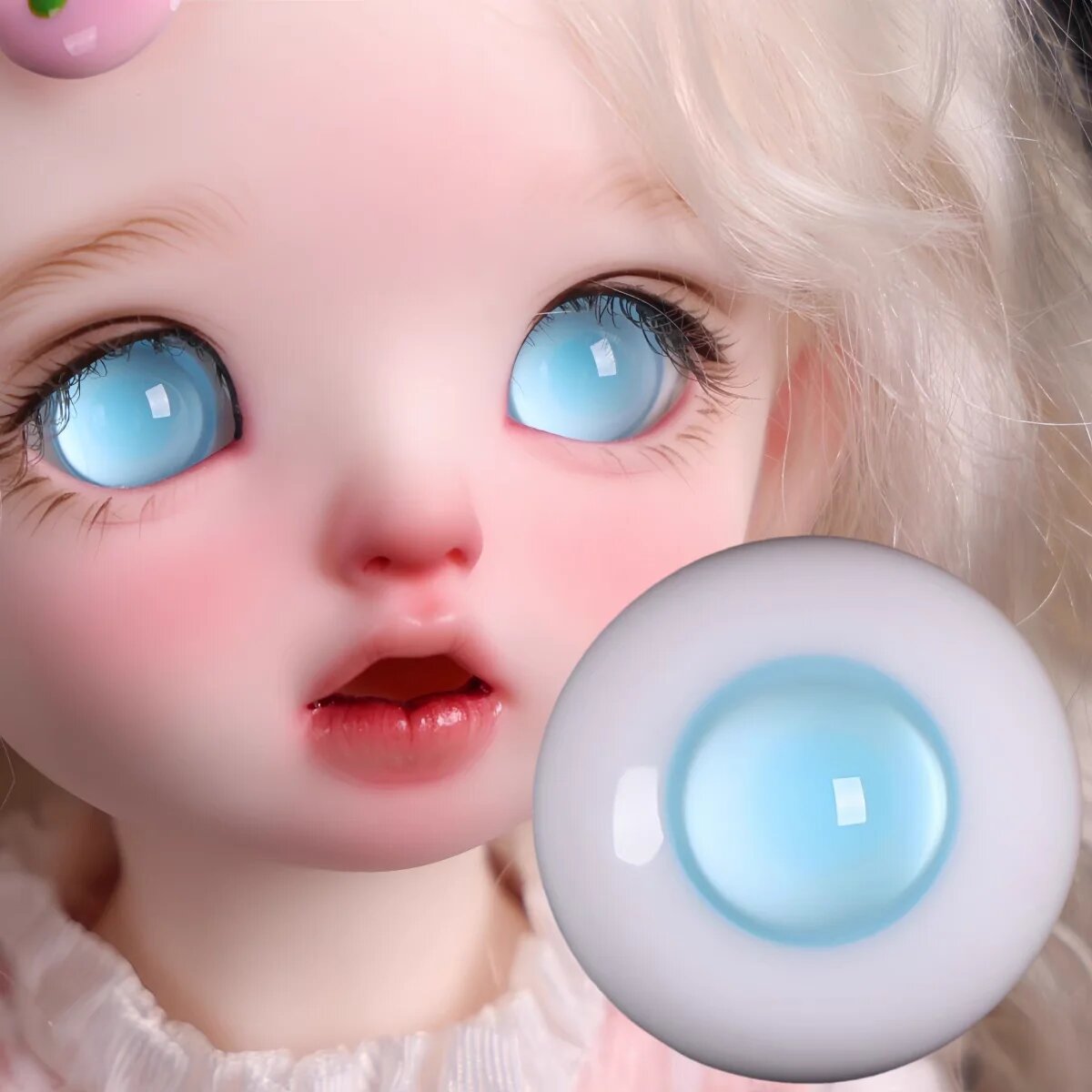 Стеклянные глазные яблоки для кукол 10/12/14/16/18 мм Голубой, 1 Pair Eyeball23, 12mm-6.3-6.8