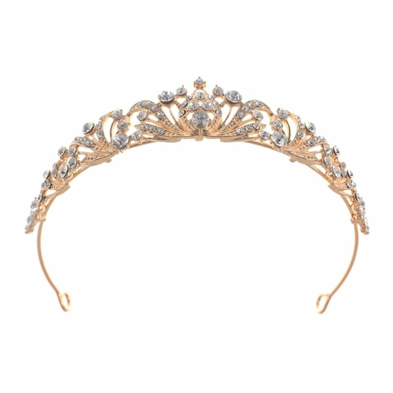 Свадебная корона Со стразами, Королевская тиара, Головной убор-Золото