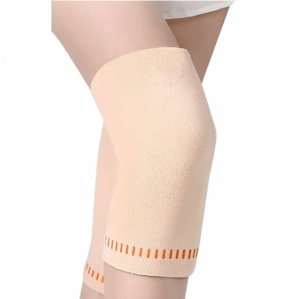 Двусторонние бархатные наколенники, защищающие от холода и согревающие суставы -цвет кожи-один размер