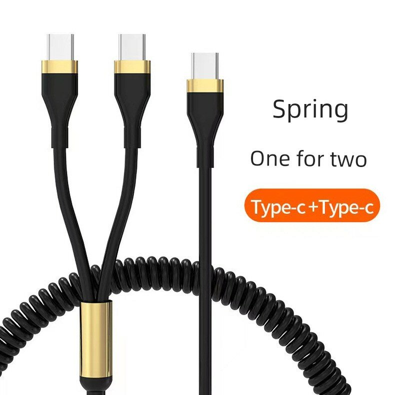 Двухпортовый USB-C к USB-C кабель с PD-быстрой зарядкой для iPhone, Samsung, Xiaomi, 3A, брэйд-дизайн