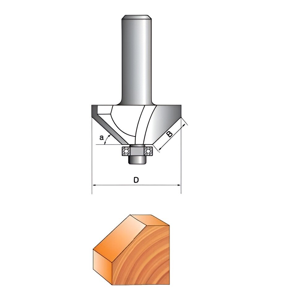 Фреза Globus 1022 D35 кромочная конусная