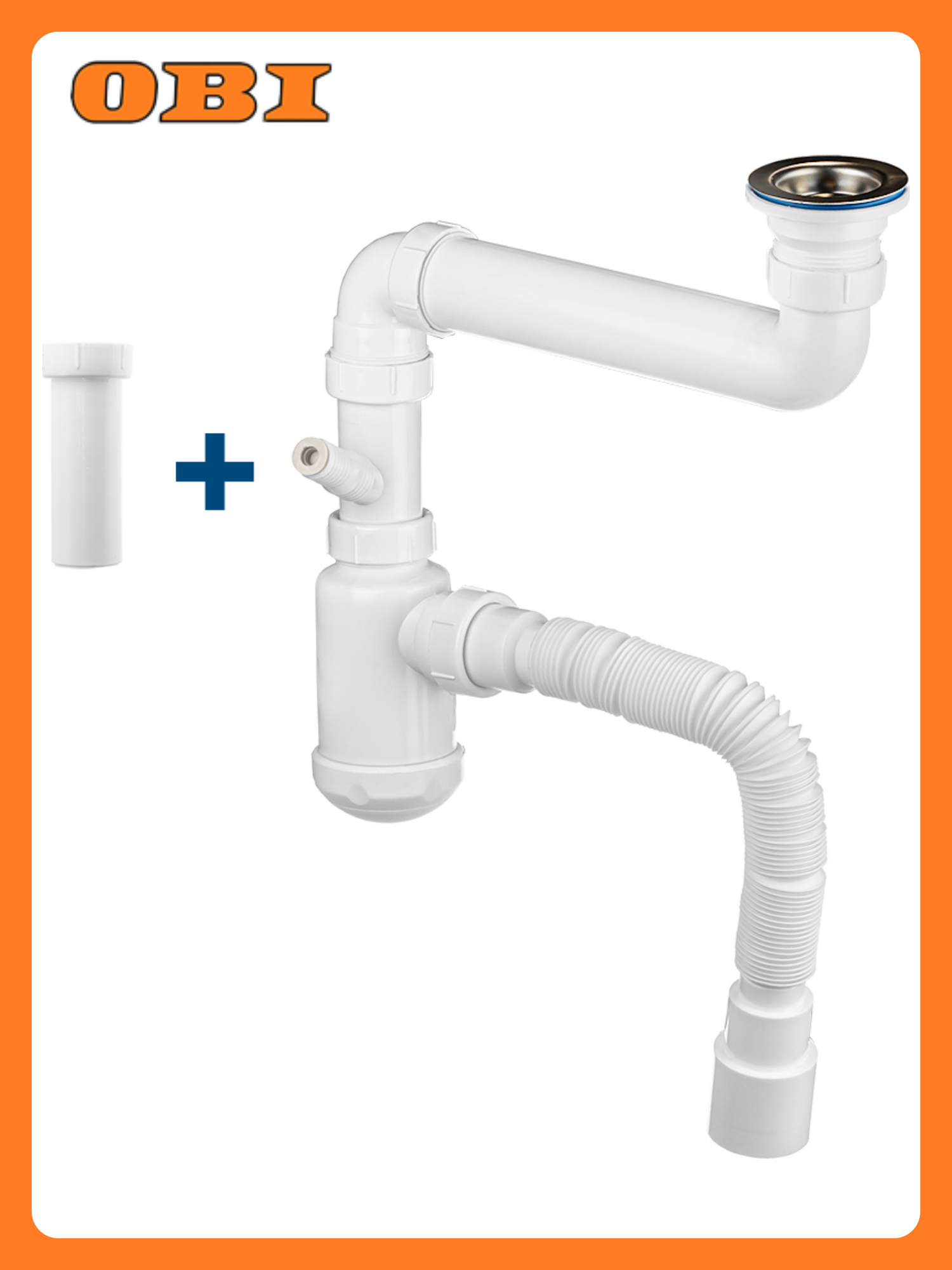 Сифон 2 в 1 для кух. 1.1/2"х40, со смещ.(вып. с нерж. реш, с/без отв. для стир. маш.) с г. т. 40х40/50