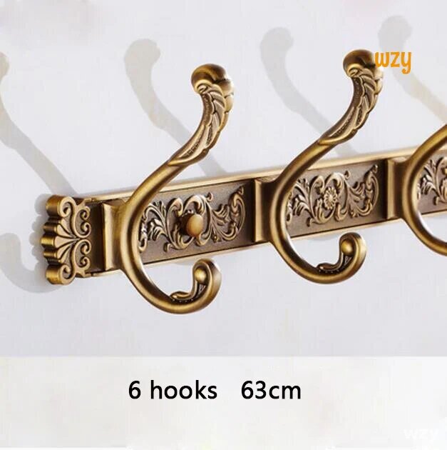 Крючки для халатов Tuqiu, медь, набор из 3/4/5/6 штук, 6 hooks