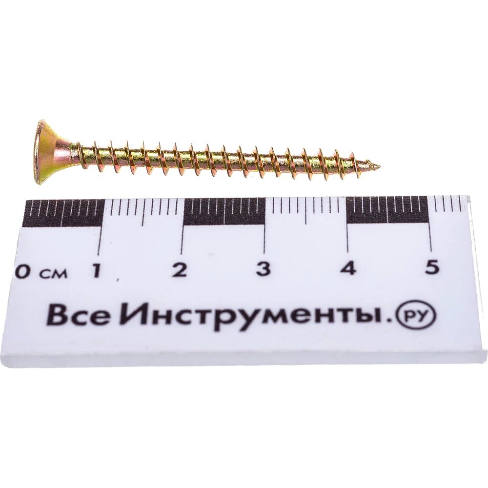 Саморез по дереву креп-комп желтый цинк POZY 4,5х45 500шт жд4545ф, деревянный, — фото 1