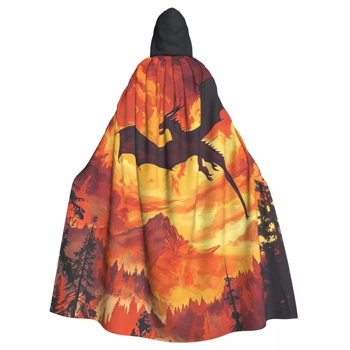 Полиэстер плащ «Дракон в огнен» ведьма 4