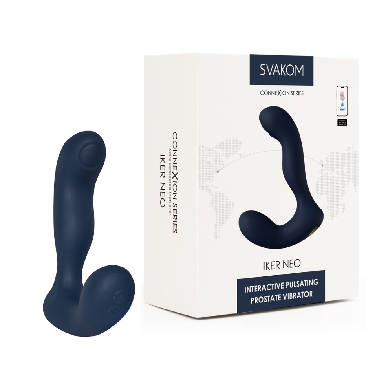 Стимулятор простаты с пульсацией Svakom Iker Neo синий 13,5 см