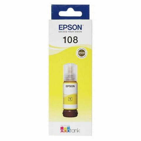 Чернила EPSON 108 (C13T09C44A) для СНПЧ EPSON L8050 /L8100 /L18050, желтые, оригинальные