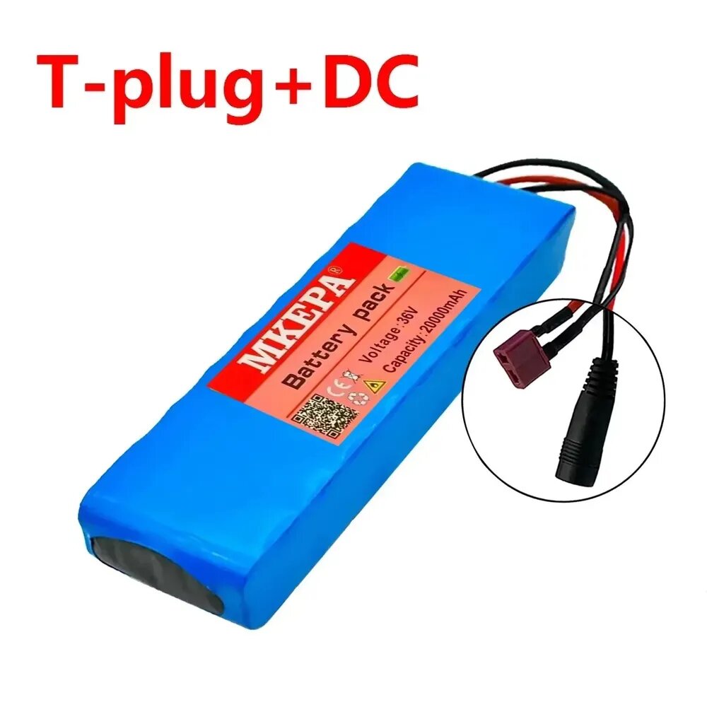 10S2P 36V 20000mAh 18650 Литиевая батарея, 500 Вт для электрических скутеров + BMS