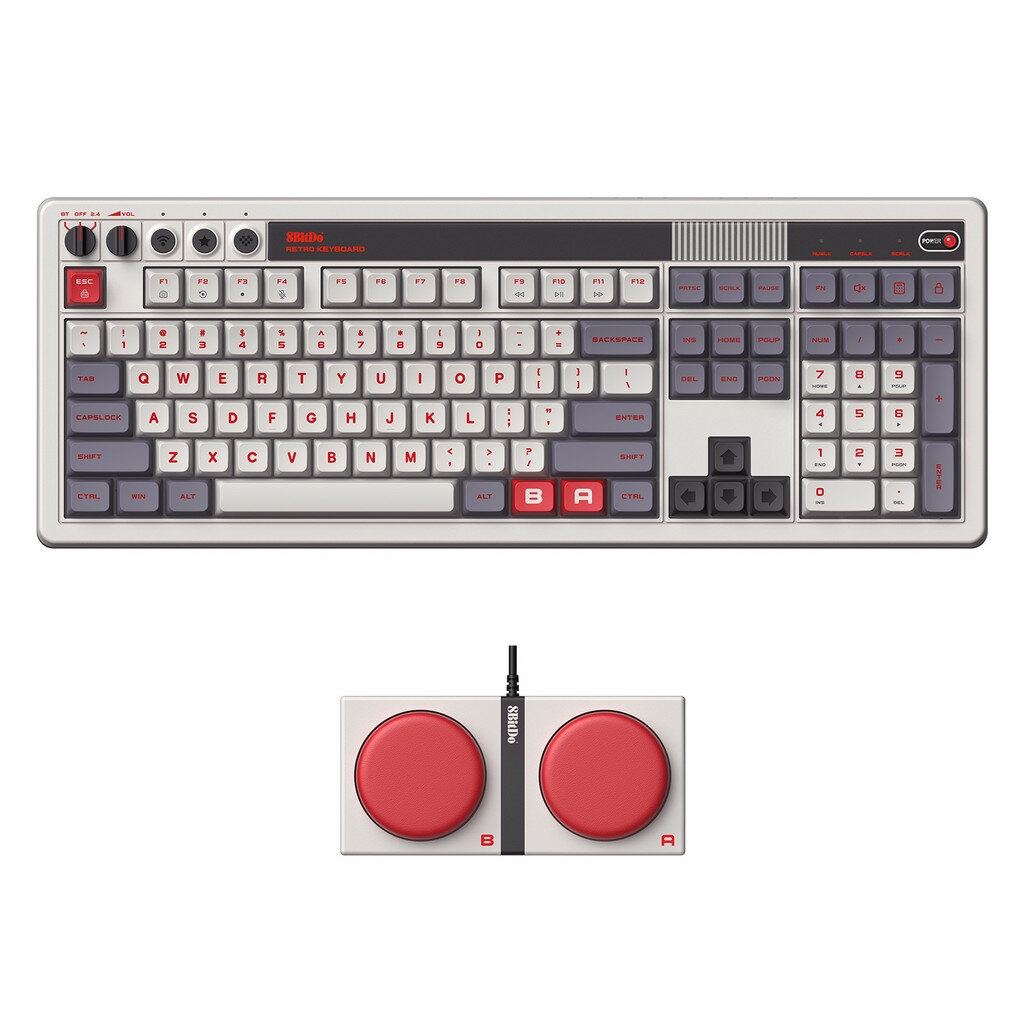 Клавиатура 8Bitdo "Retro 108", механическая, Bluetooth, 2.4 G, USB-C