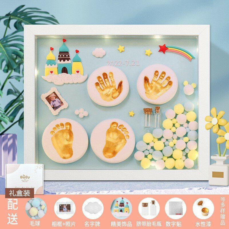 Глина для отпечатков рук и ног ребенка, отпечатки рук и ног, сувенир из волос плода, создание из волос плода, подарок на полную луну, сто дней, первый день рождения новорожденного