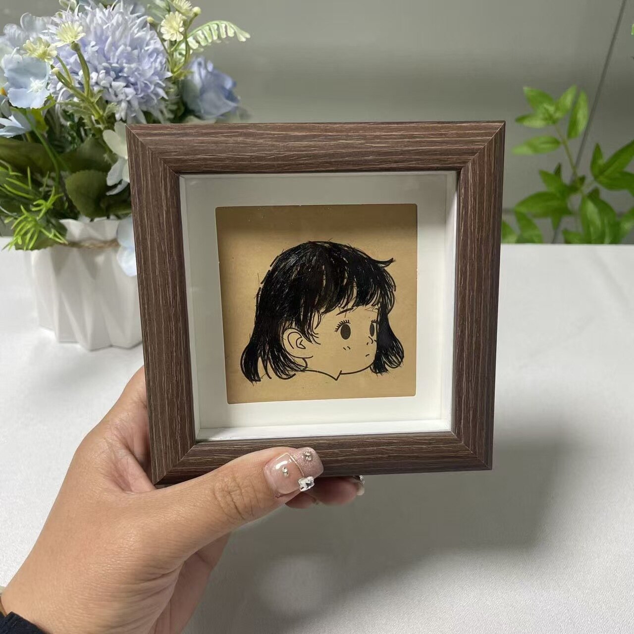 Фоторамка 4inch для хранения волос плода, DIY фоторамка для волос плода, подставка из массива дерева для демонстрации полнолуния ребенка