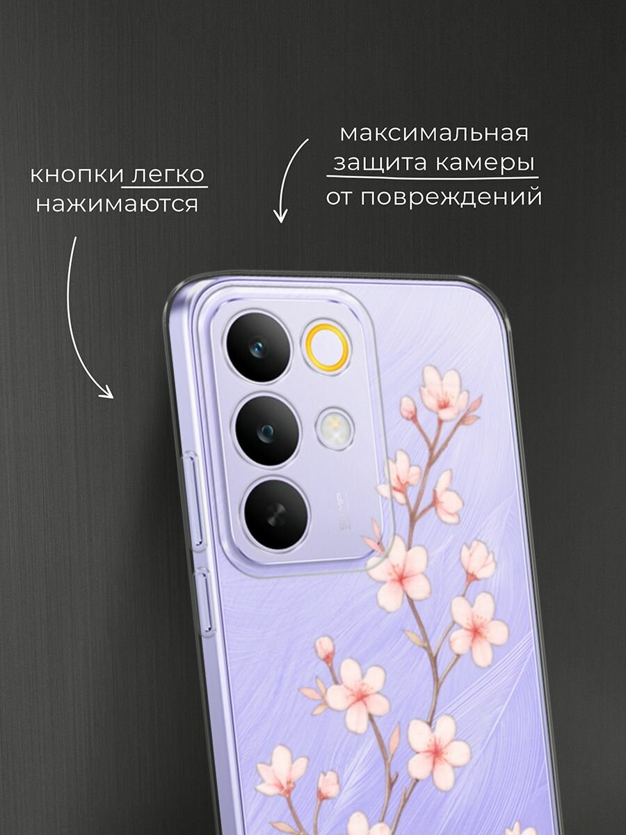 Силиконовый чехол на Realme C85 Pro / Реалми C85 Про с принтом Веточка сакуры 2 — фото 1