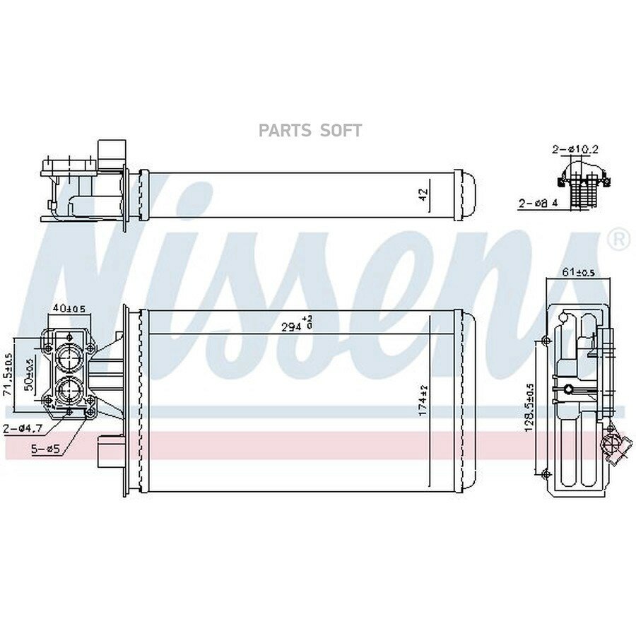 707207, Радиатор печки от официального дистрибьютора, NISSENS, артикул 707207