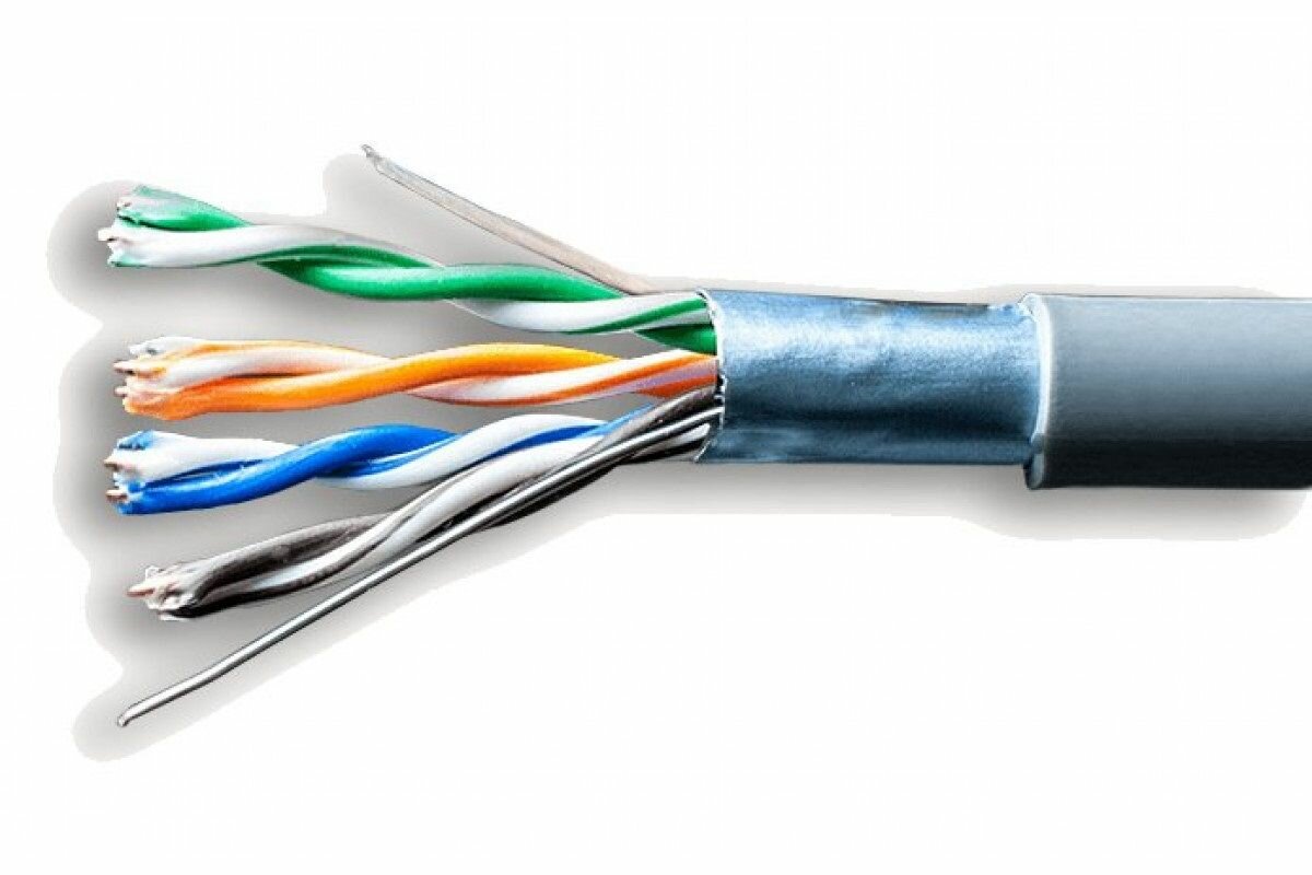 Кабель витая пара F/UTP кат.5E 4х2х24AWG solid CCA PVC сер. (м) Net.on 01-1001