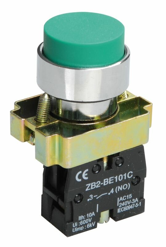 Кнопка управления IEK LAY5-BL31, без подсветки, зеленая