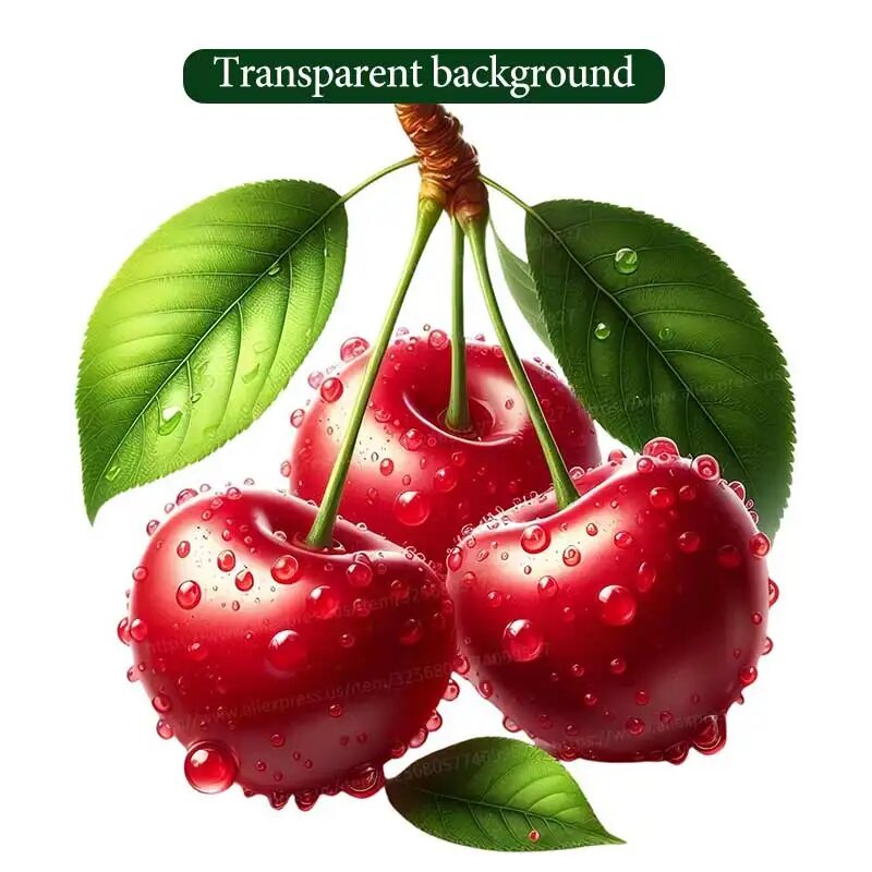 Наклейки на стену Вишня и фрукты, 15см, S616-D