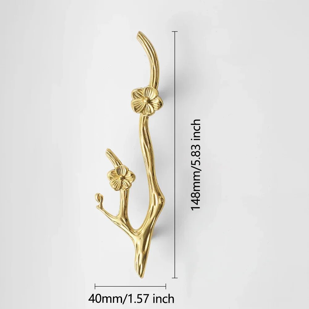 Латунные цветочные ручки для шкафов 1 Pieces, Flower-A-Right