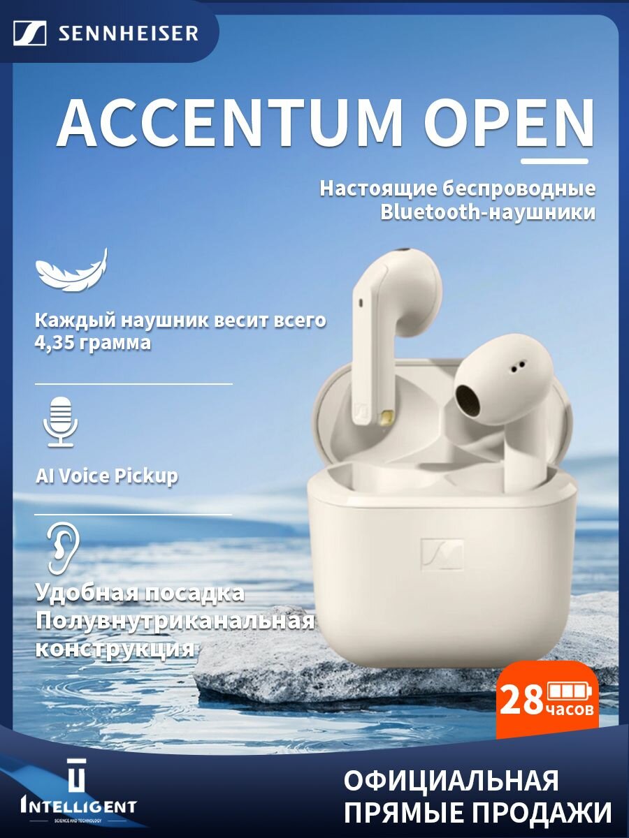Открытые беспроводные наушники Sennheiser Accentum с микрофоном, Bluetooth, USB Type-C