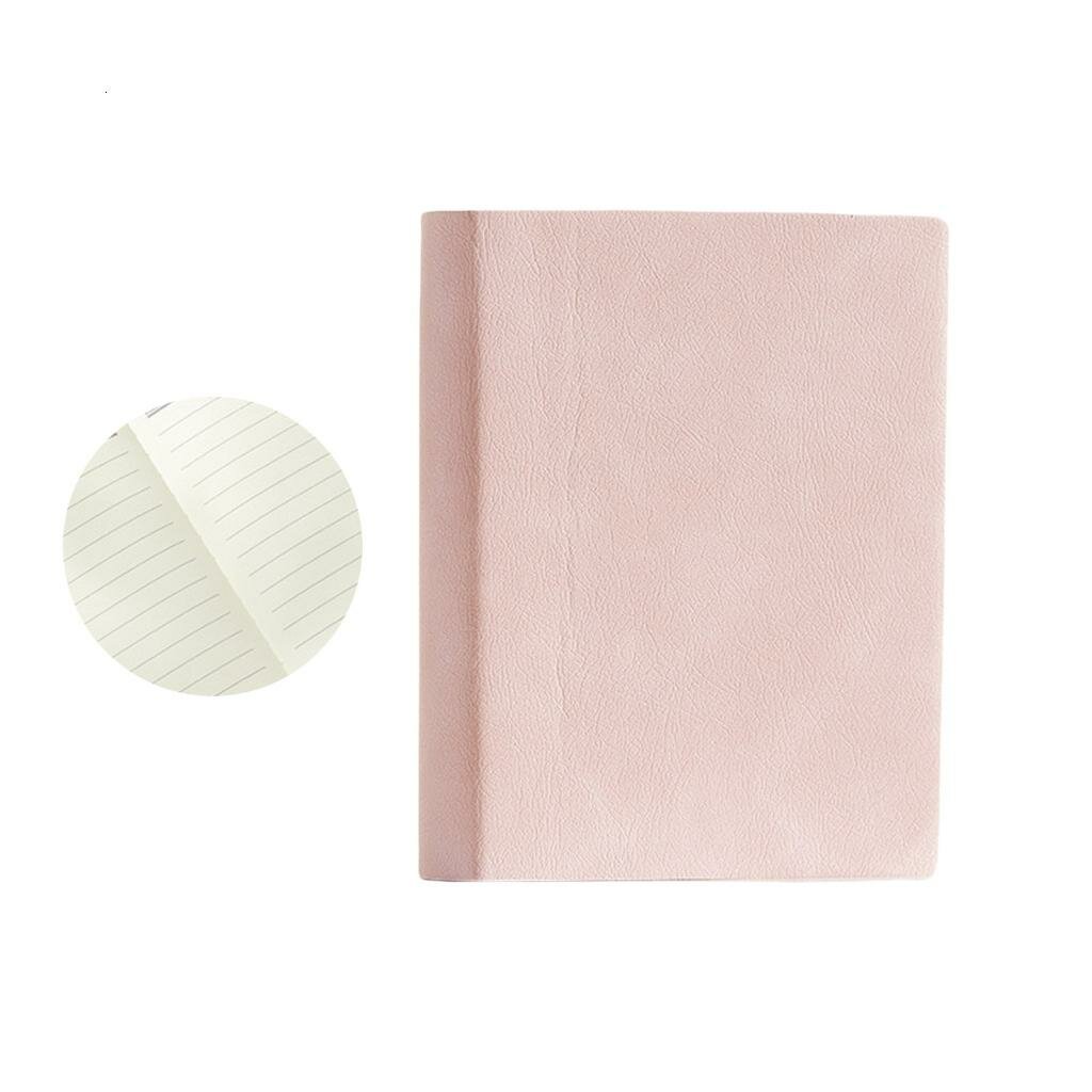 Толстая тетрадь-скетчбук из кожи, 640 страниц, Розовый - Горизонтальная линия