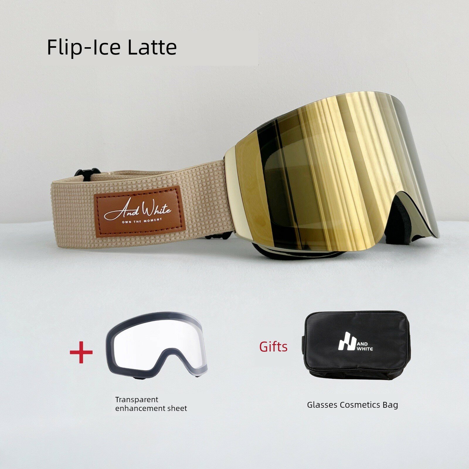 Скай-очки Ice Latte с прозрачной линзой, магнитный флип-дизайн, защита от тумана и УФ