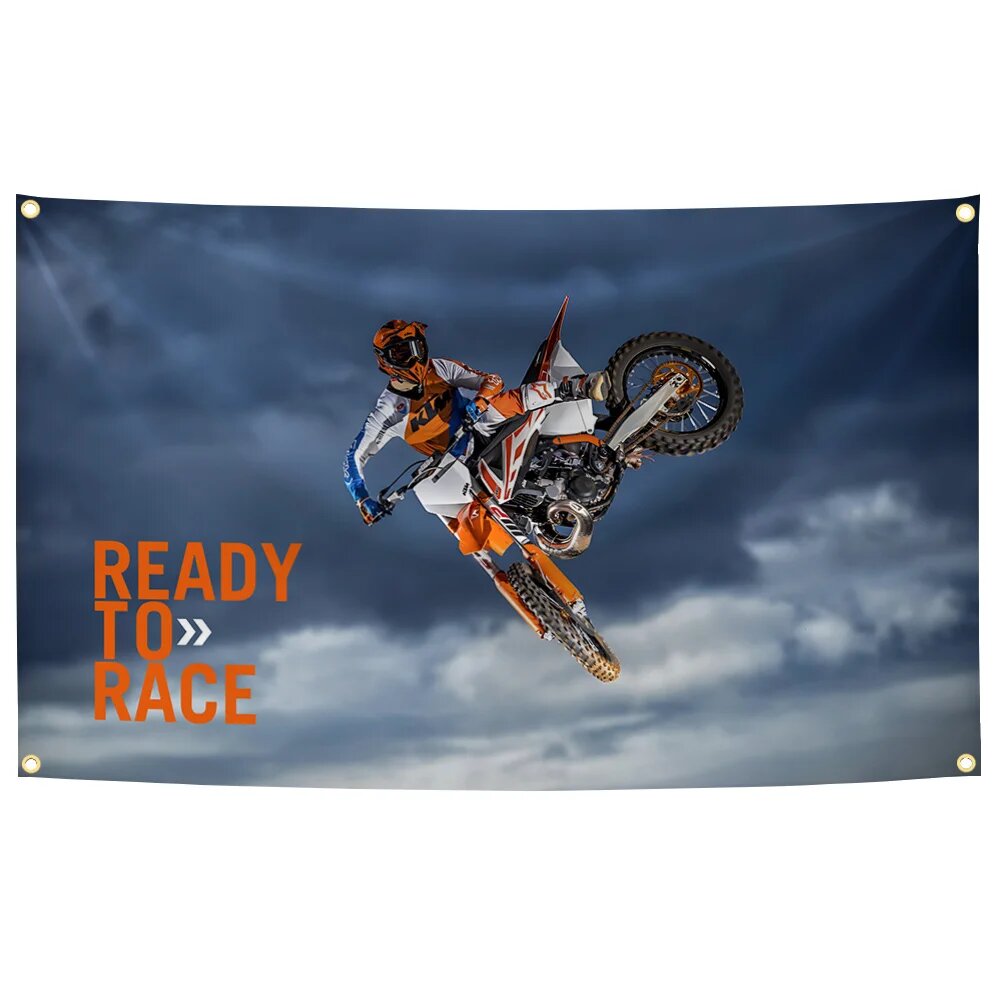 Гоночный мотоциклетный флаг 90x150 см полиэстер 60 х 90 см, 4 holes in 4 corners